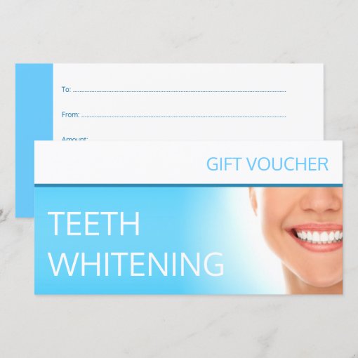 Teeth Whitening Gift Voucher Wedding Gift Dental Thank You Card | Zazzle