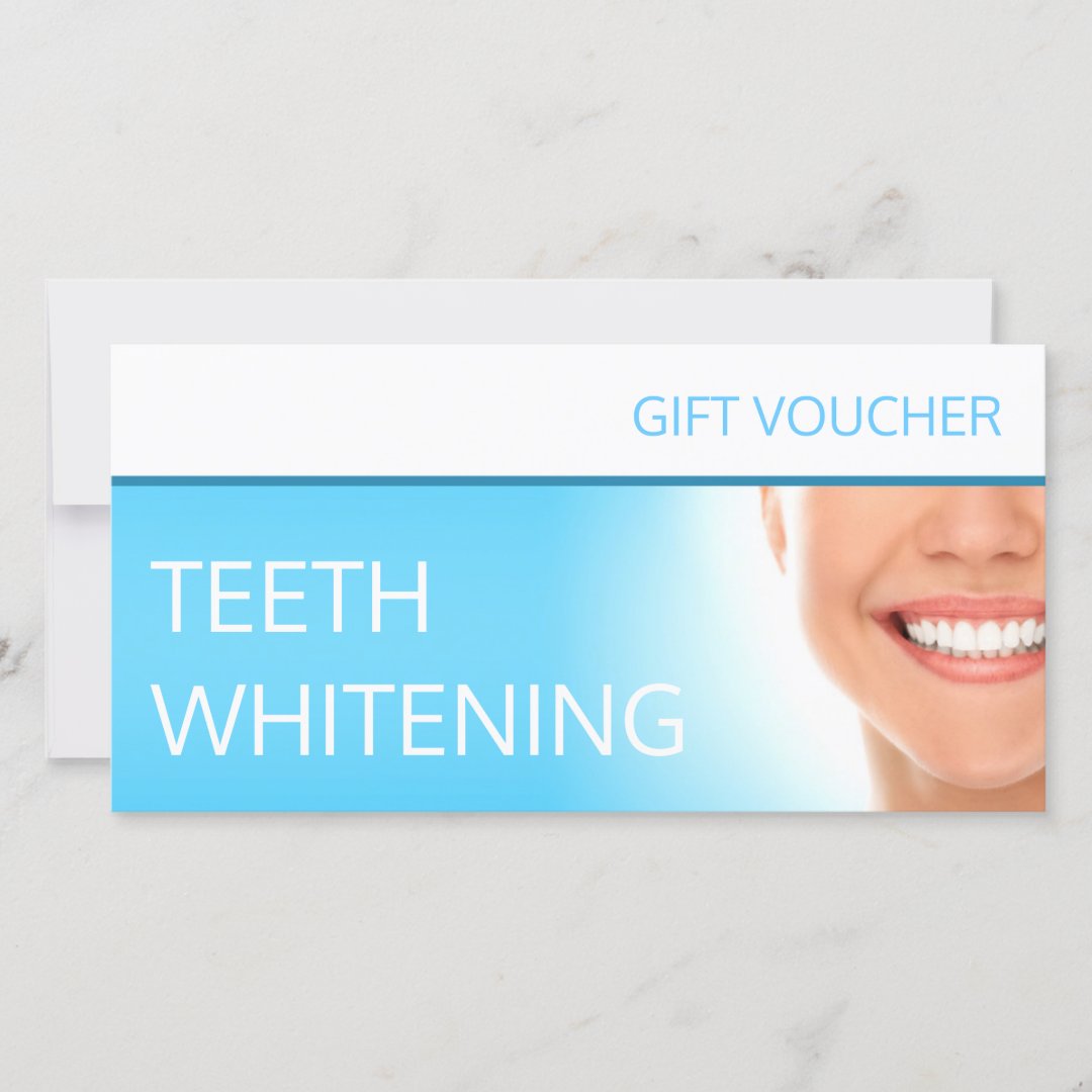 Teeth Whitening Gift Voucher Wedding Gift Dental Thank You Card | Zazzle