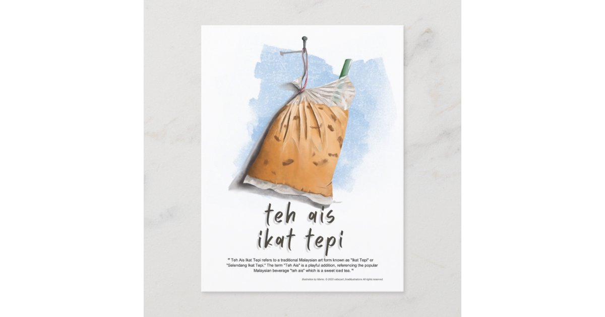 Teh Ais Ikat Tepi Malaysia Holiday Postcard | Zazzle