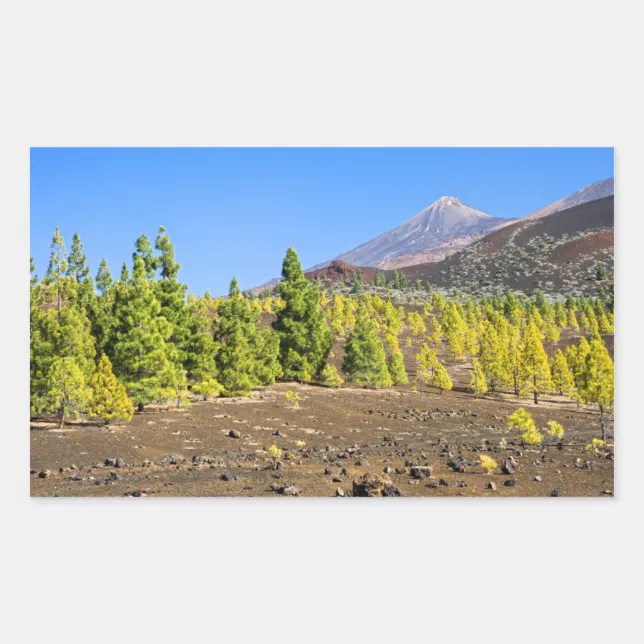 Teide National Park Landscape in Tenerife Rectangular Sticker | Zazzle