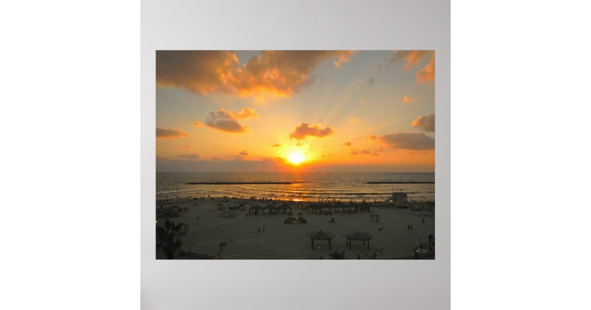 Tel Aviv Sunset Poster | Zazzle