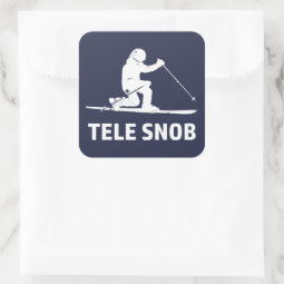 Telemark Skiing Snob Square Sticker | Zazzle