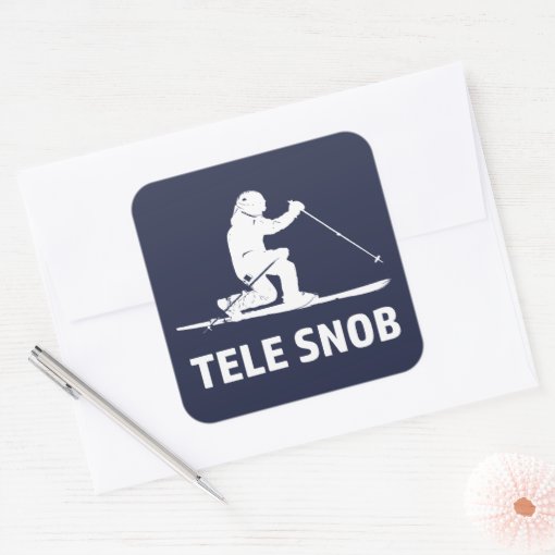Telemark Skiing Snob Square Sticker | Zazzle