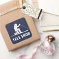 Telemark Skiing Snob Square Sticker | Zazzle