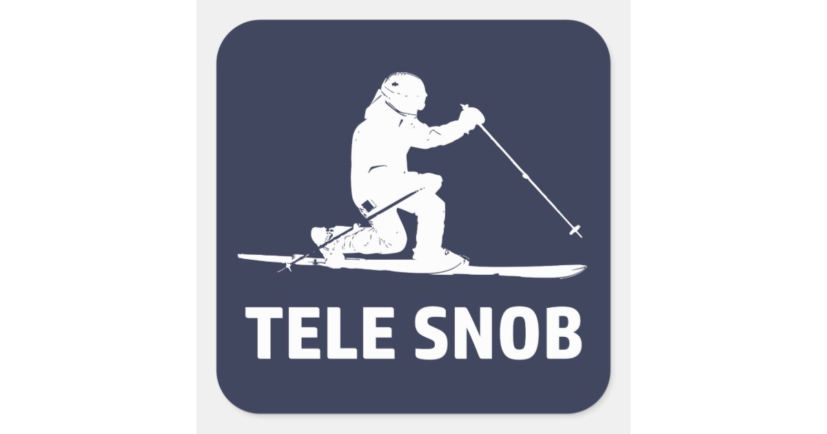 Telemark Skiing Snob Square Sticker | Zazzle