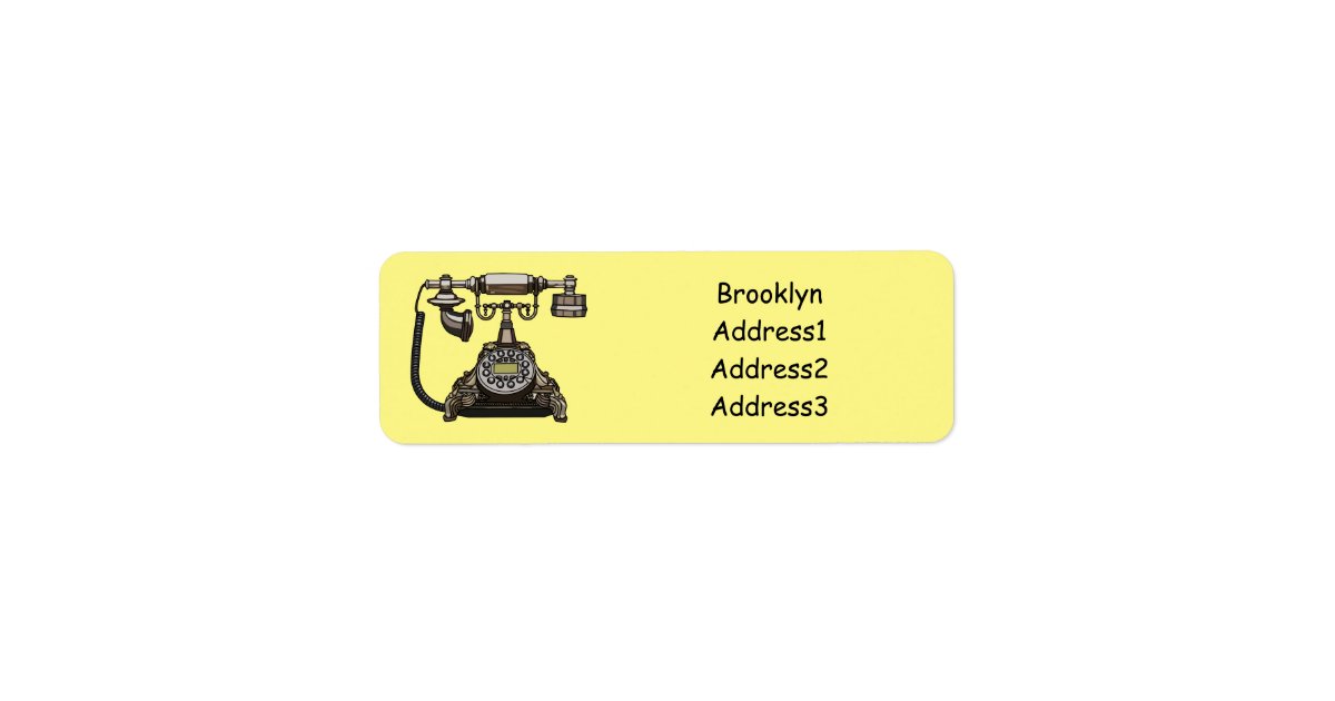 Telephone cartoon illustration label | Zazzle