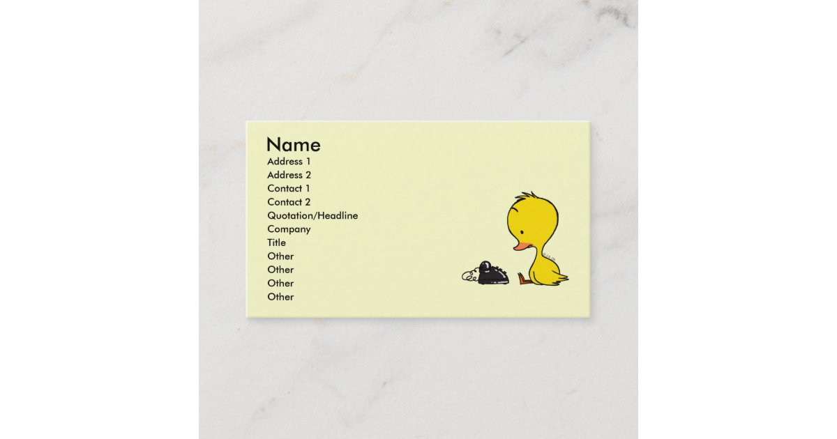 Telephone & Duck Business Card | Zazzle