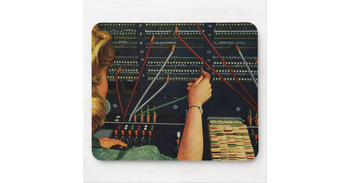 Telephone Switchboard Operator, Vintage Business Mouse Pad | Zazzle
