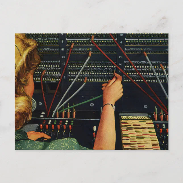 Telephone Switchboard Operator, Vintage Business Postcard | Zazzle