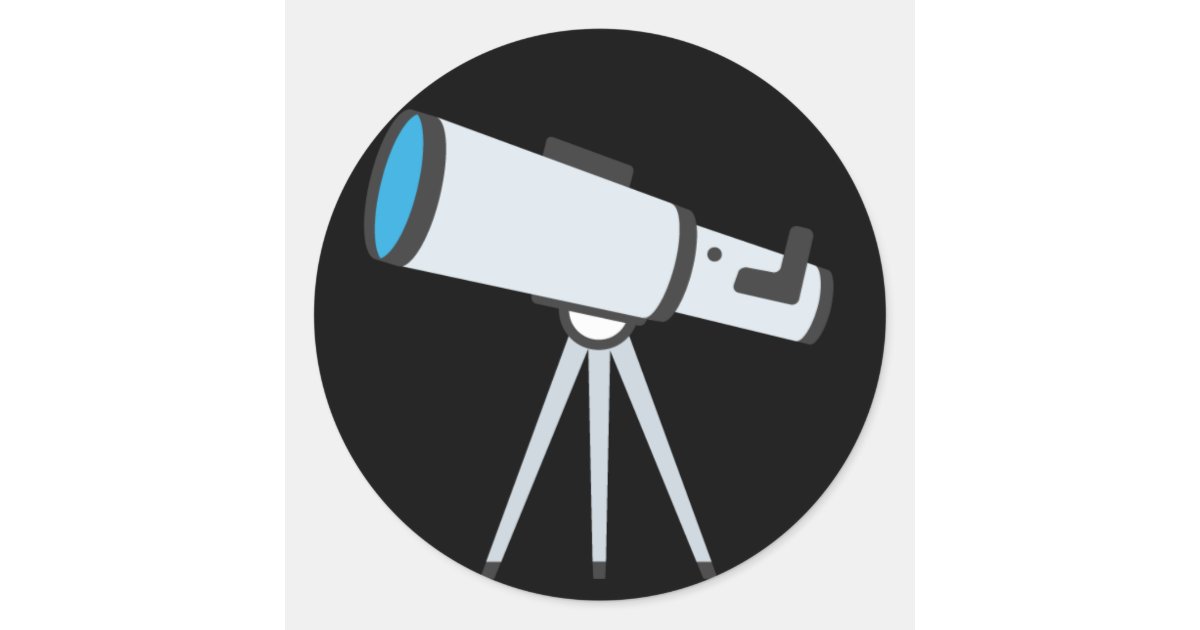 Telescope Emoji Classic Round Sticker | Zazzle