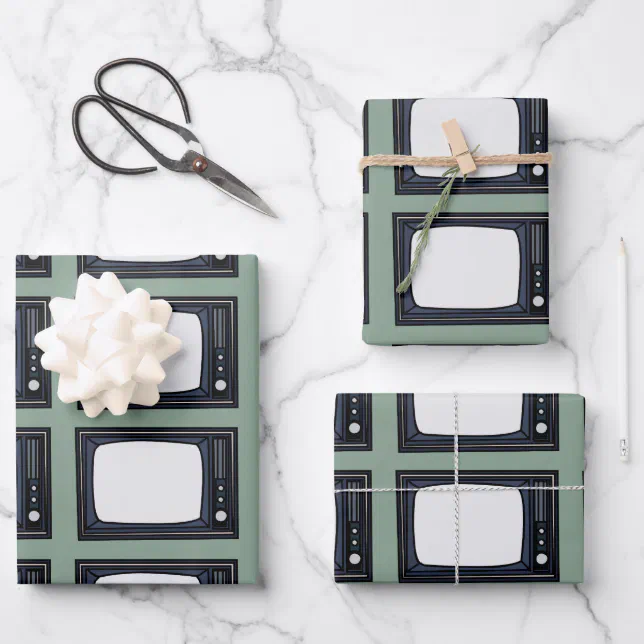Television Old Classic Retro TV Pattern Wrapping Paper Sheets | Zazzle