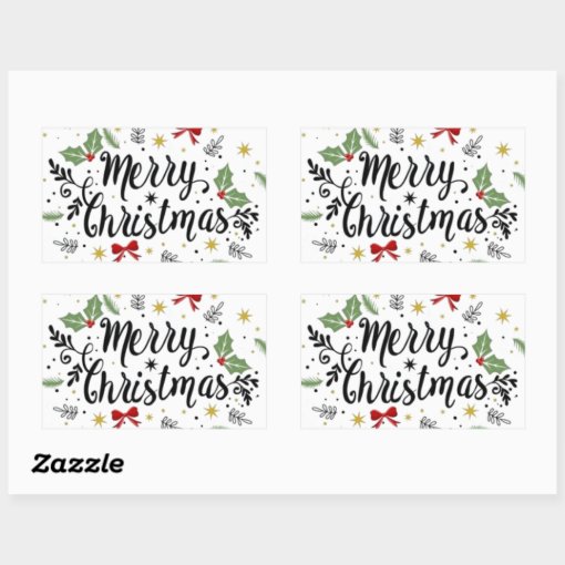 **TELL THEM MERRY CHRISTMAS** CHRISTMAS RECTANGULAR STICKER | Zazzle