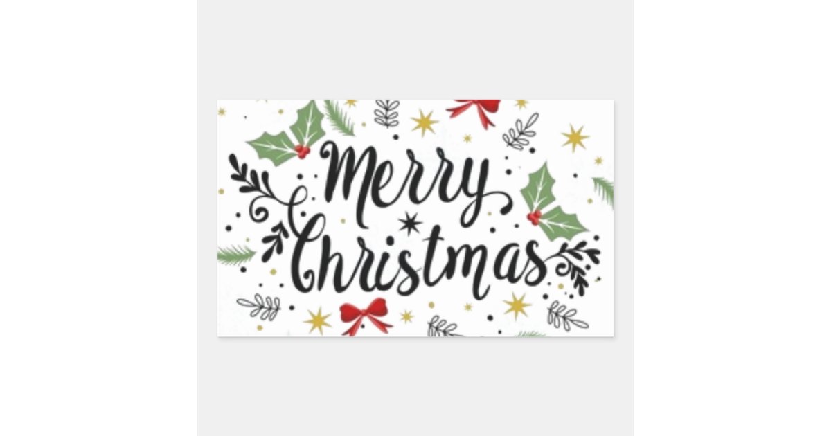 **TELL THEM MERRY CHRISTMAS** CHRISTMAS RECTANGULAR STICKER | Zazzle