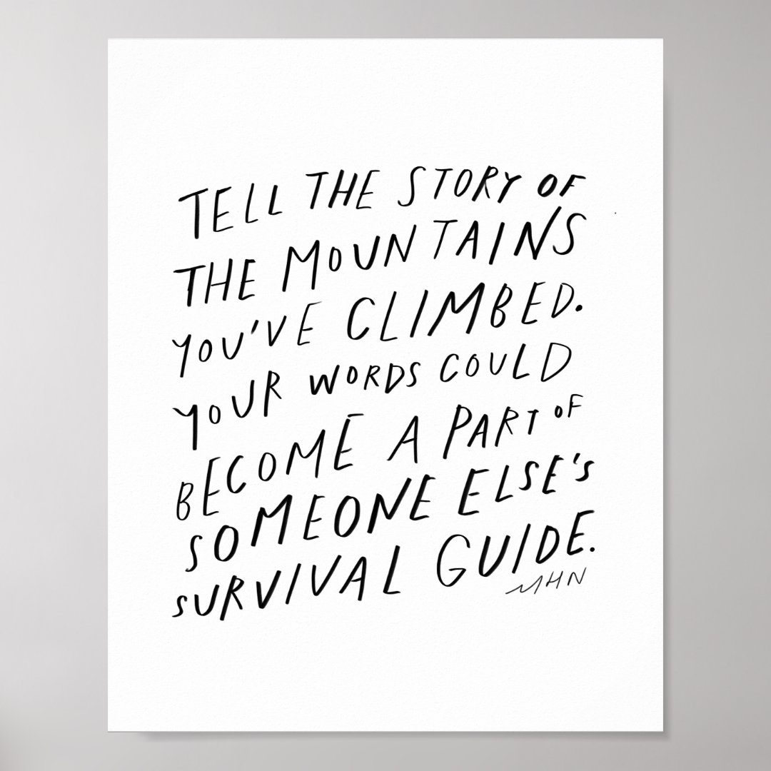 Tell your story - inspirational quote writer gift poster | Zazzle