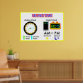Telling Time on a Analog Clock and Digital Clock Poster | Zazzle