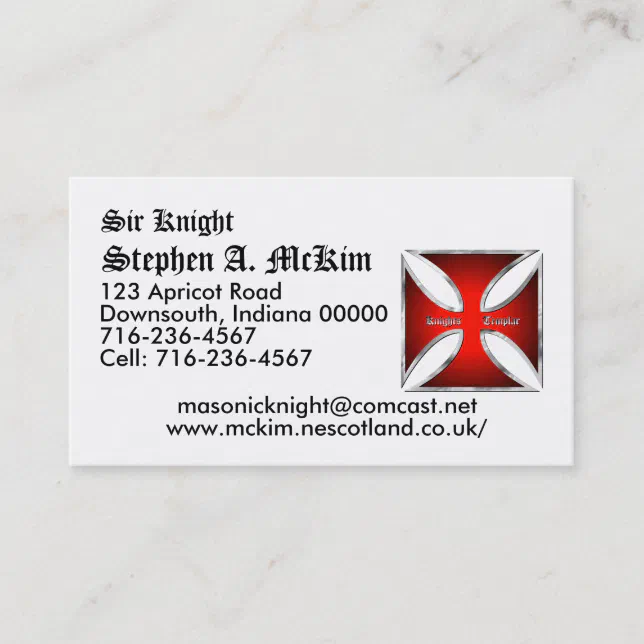Templar Business Card Template | Zazzle