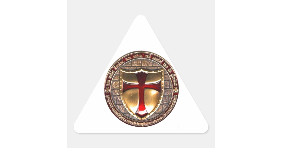 TEMPLAR COIN. TRIANGLE STICKER | Zazzle