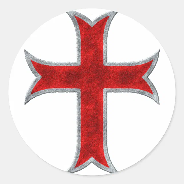 Templar Cross Classic Round Sticker | Zazzle