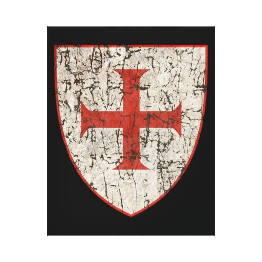 Templar Cross, Distressed Canvas Print | Zazzle