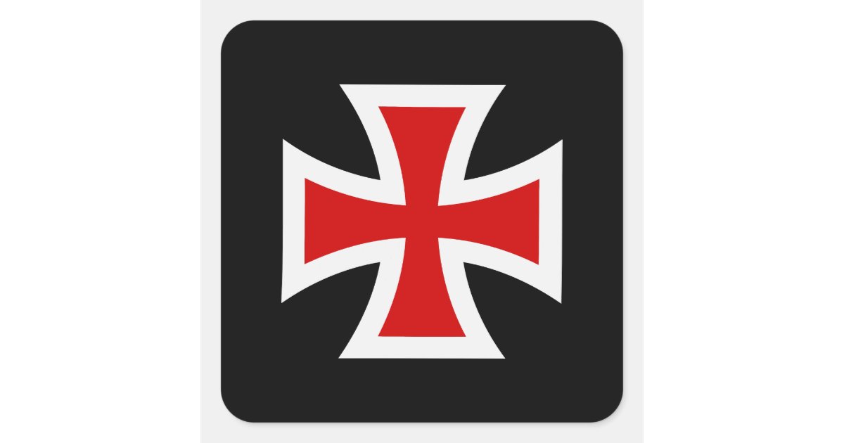 Templar cross square sticker | Zazzle