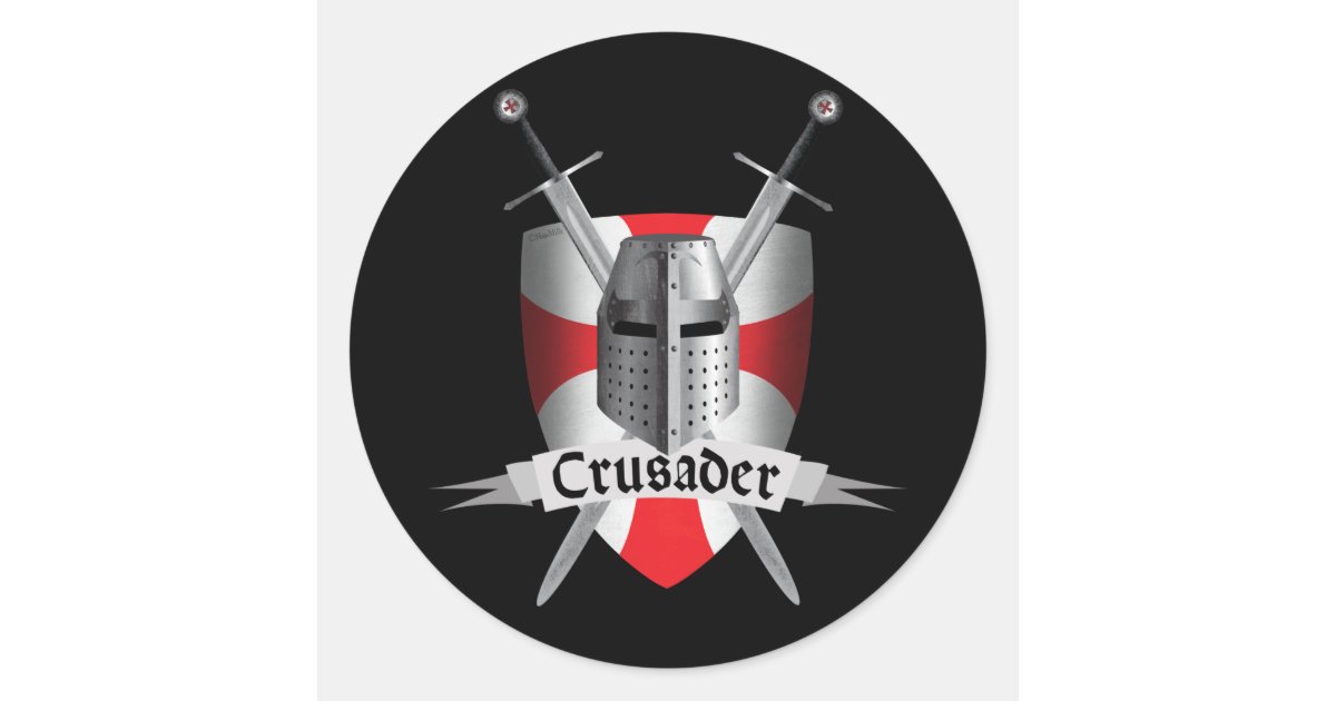 Templar - Crusader Arms Classic Round Sticker | Zazzle