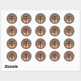 TEMPLAR EMBLEM CLASSIC ROUND STICKER | Zazzle