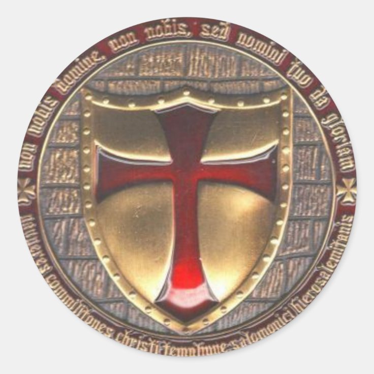 TEMPLAR EMBLEM CLASSIC ROUND STICKER | Zazzle