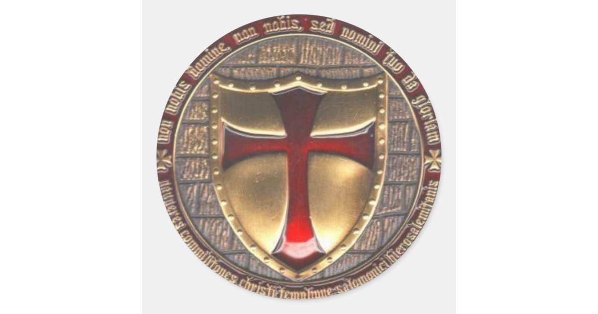 TEMPLAR EMBLEM CLASSIC ROUND STICKER | Zazzle
