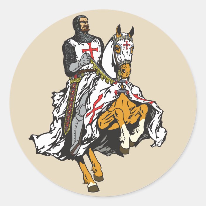 Templar knight classic round sticker | Zazzle.com