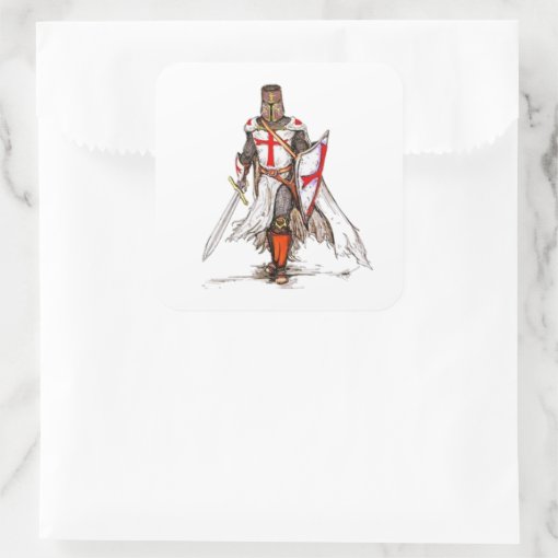 Templar Knight Square Sticker | Zazzle