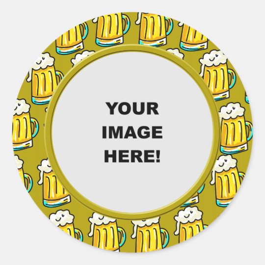 Template, Beer Border Classic Round Sticker | Zazzle.com