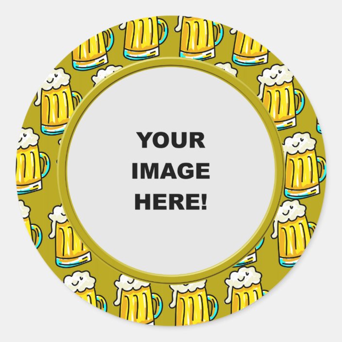 Template, Beer Border Classic Round Sticker | Zazzle.com