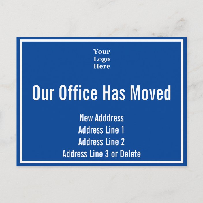 Template Blue and White Office Moving Announcement Postcard | Zazzle.com