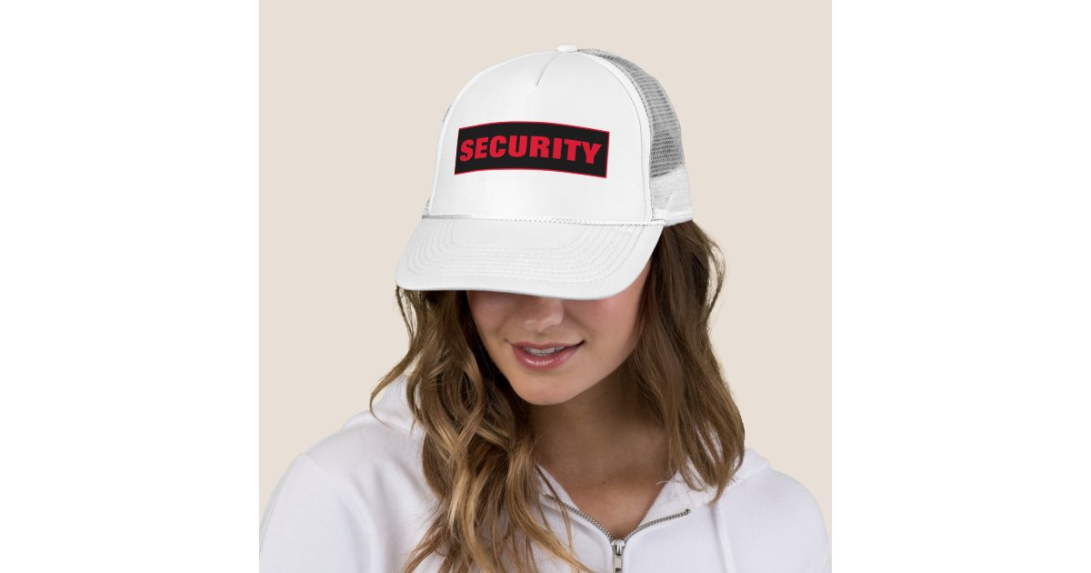 Template Bold Font Big Text Womens Mens Security Trucker Hat | Zazzle
