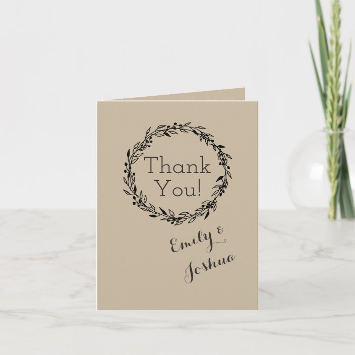 Template Brown wedding Custom - thank you card | Zazzle.com