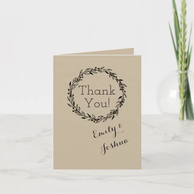 Template Brown wedding Custom - thank you card | Zazzle