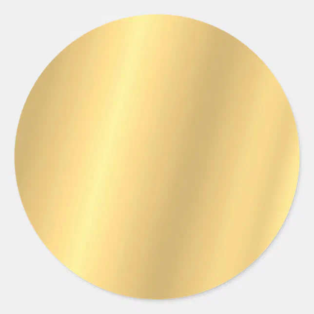 Template Glamour Elegant Blank Faux Gold Classic Round Sticker | Zazzle