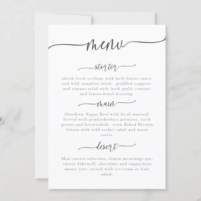 TEMPLATE MENU 9, | Zazzle