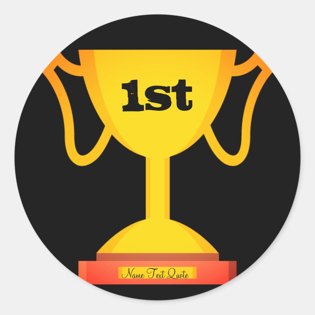 Template Text Trophy Emoji Classic Round Sticker | Zazzle