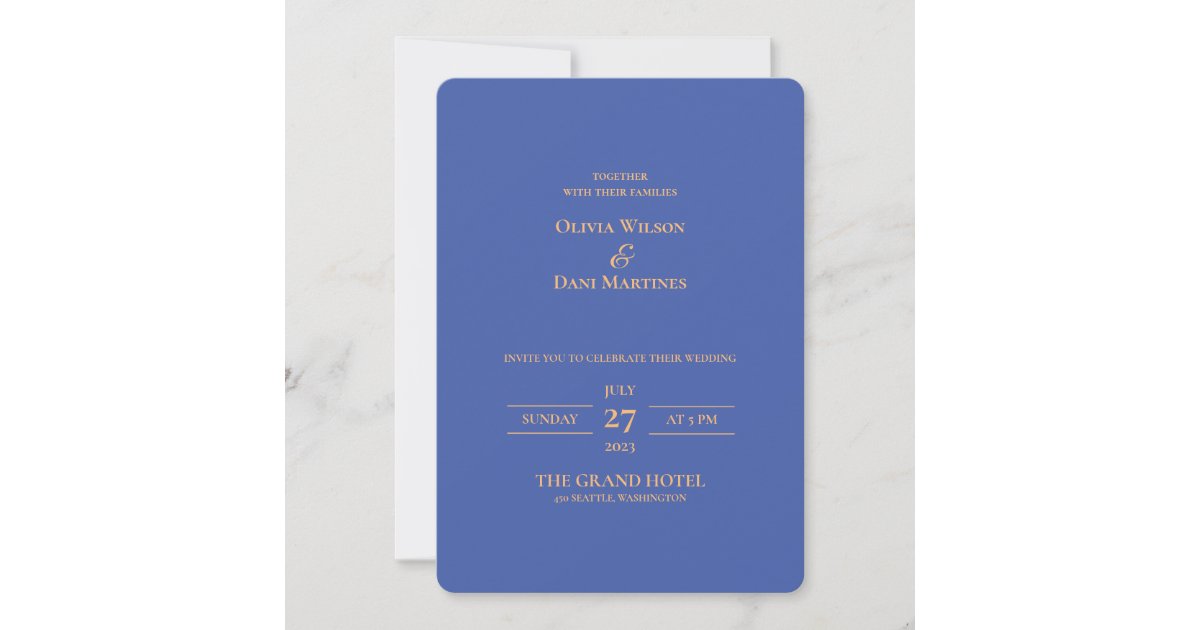TEMPLATE WEDDING INVITATIONS ONLINE – medium-blue | Zazzle