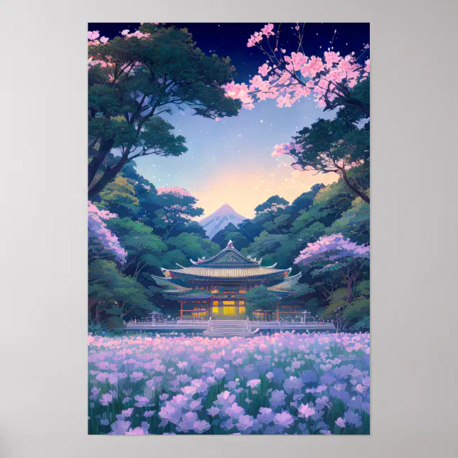 Temple at the Edge of the Forest Poster | Zazzle