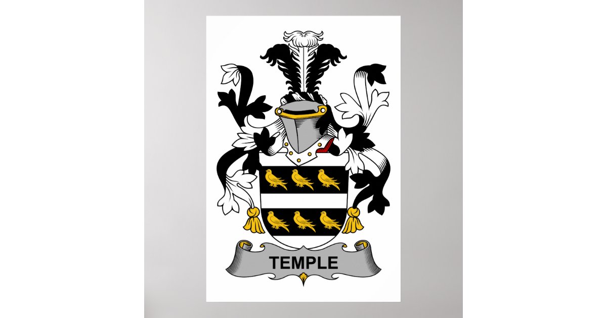 Temple Family Crest Poster | Zazzle