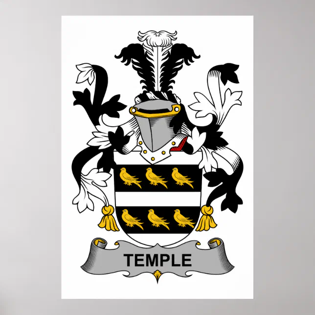 Temple Family Crest Poster | Zazzle
