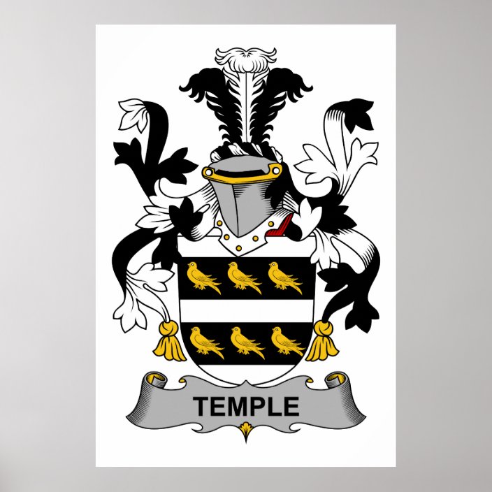 Temple Family Crest Poster | Zazzle.com