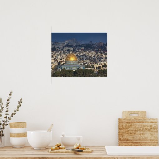Temple Mount and Dome of the Rock, dawn Poster | Zazzle