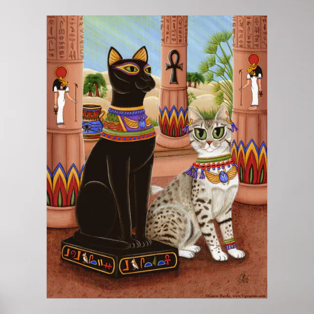 Temple of Bastet Egypt Bast Goddess Cat Poster | Zazzle