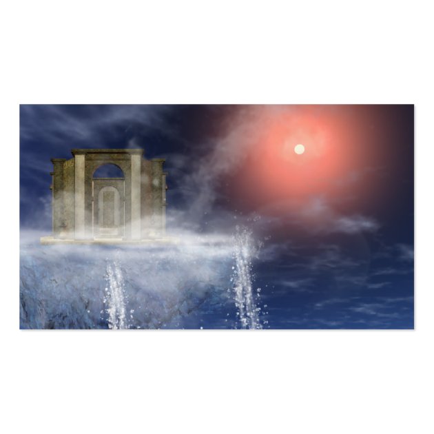 Temple on Mountain Business Card Templates