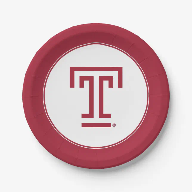 Temple University | Temple T Paper Plates | Zazzle