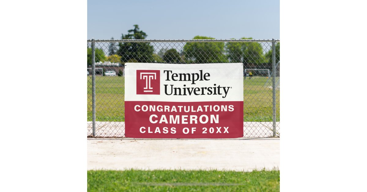 Temple University | Temple University Wordmark Banner | Zazzle