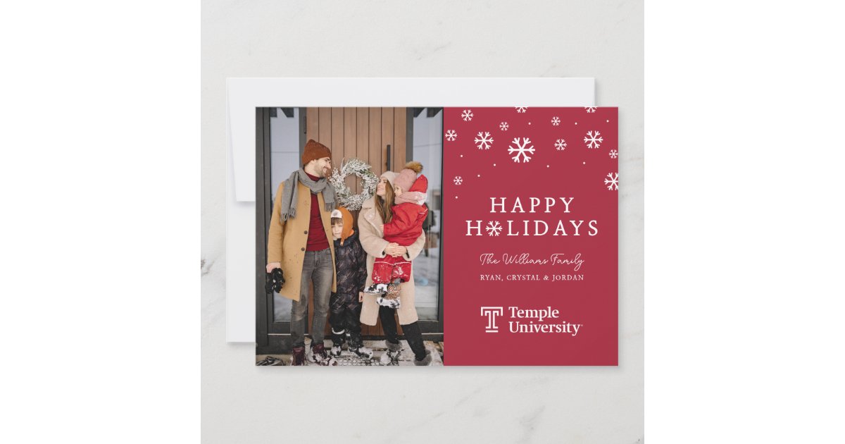Temple University | Temple University Wordmark Holiday Card | Zazzle